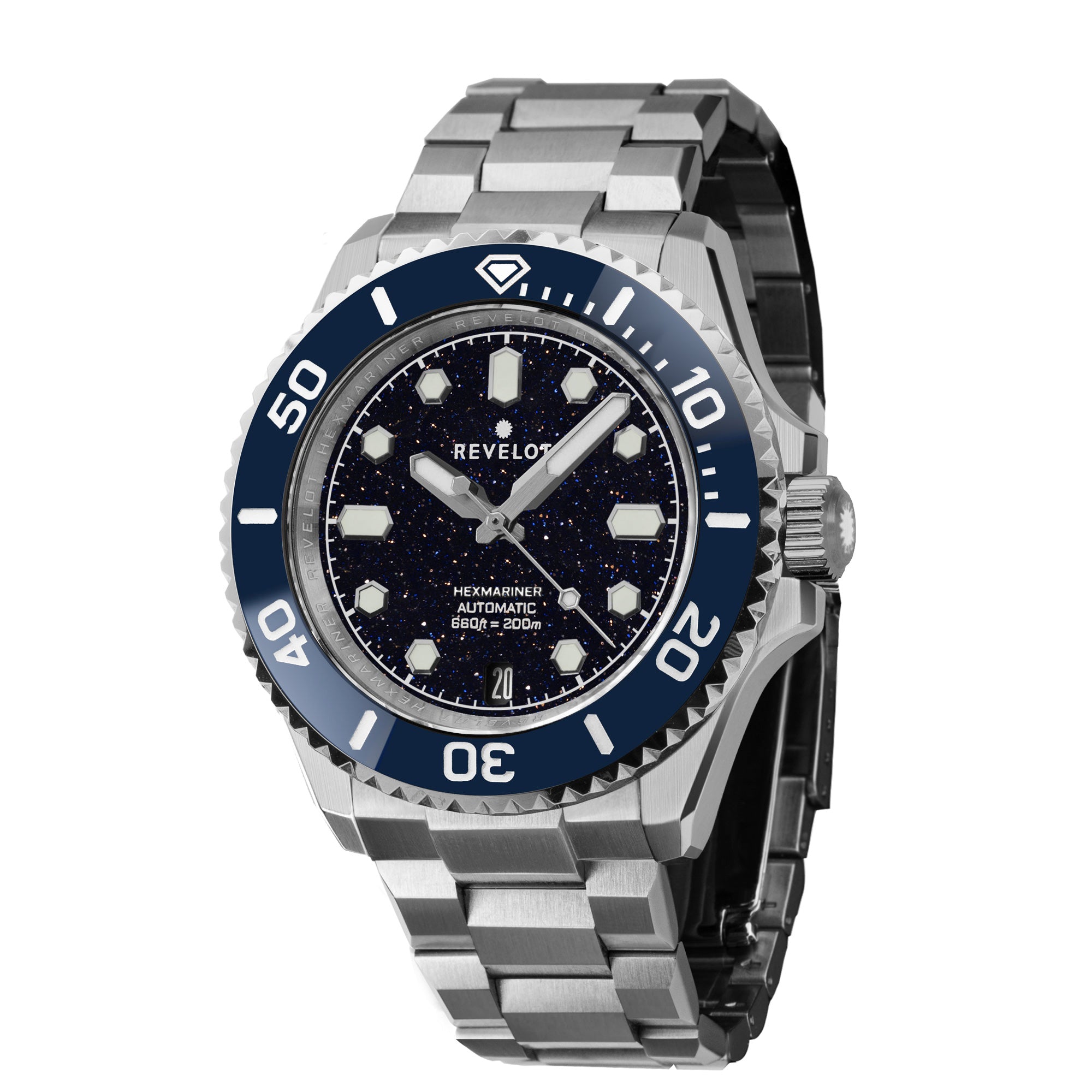 Hexmariner 39 Blue Aventurine Steel – Timekeeper