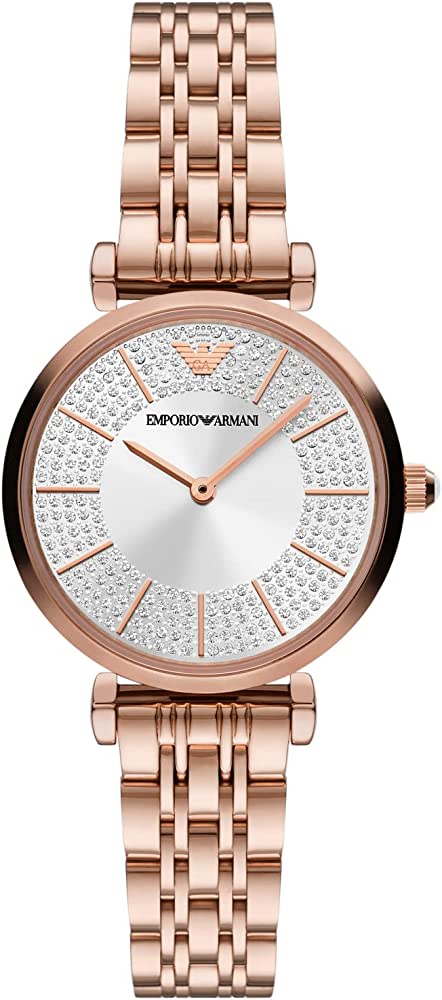 Two-Hand Rose Gold-Tone Stainless Steel Watch – Timekeeper