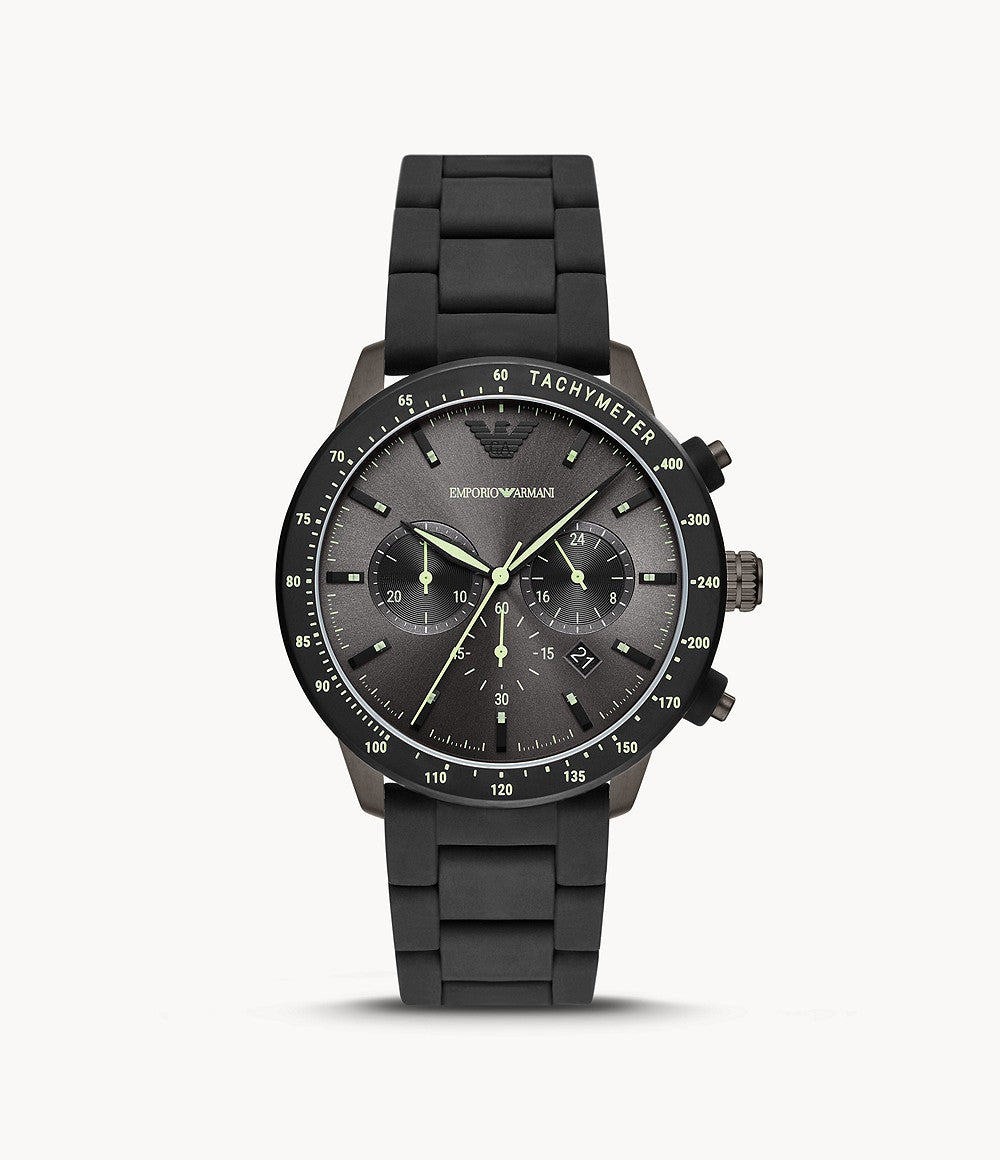 Chronograph Black Stainless Steel Watch – Timekeeper