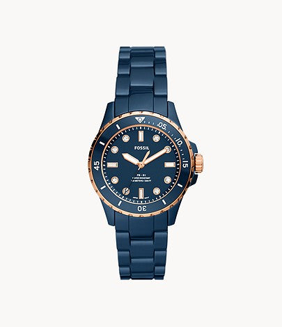 FB-01 Three-Hand Blue Ceramic Watch – Timekeeper