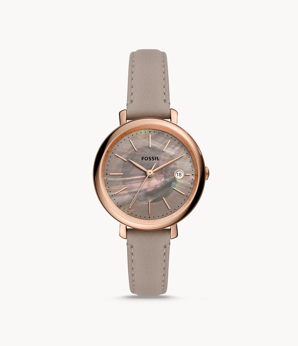 Jacqueline Solar-Powered Gray Eco Leather Watch – Timekeeper