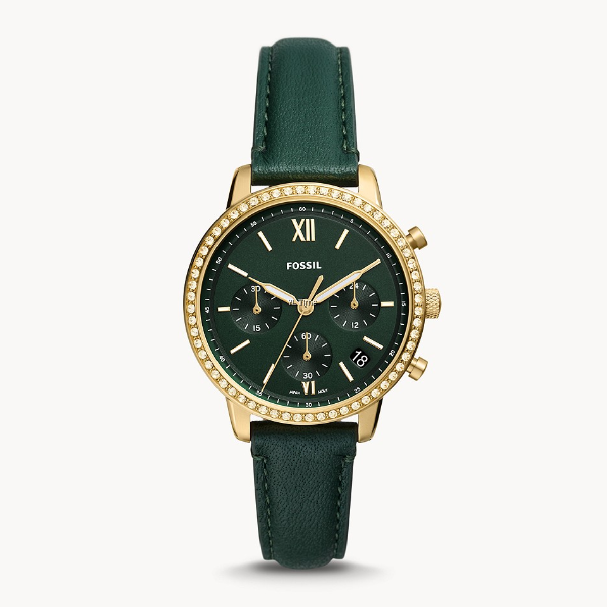Neutra Chronograph Green Eco Leather Watch – Timekeeper