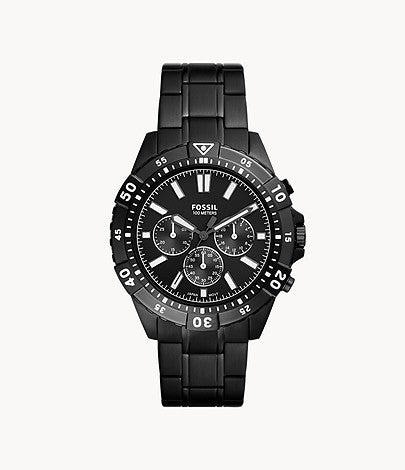 Garrett Chronograph Black Stainless Steel Watch – Timekeeper